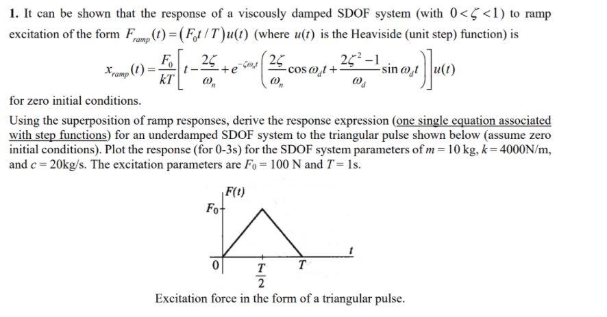 It can be shown that the response of a viscously | Chegg.com
