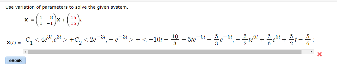 Solved Use variation of parameters to solve the given | Chegg.com