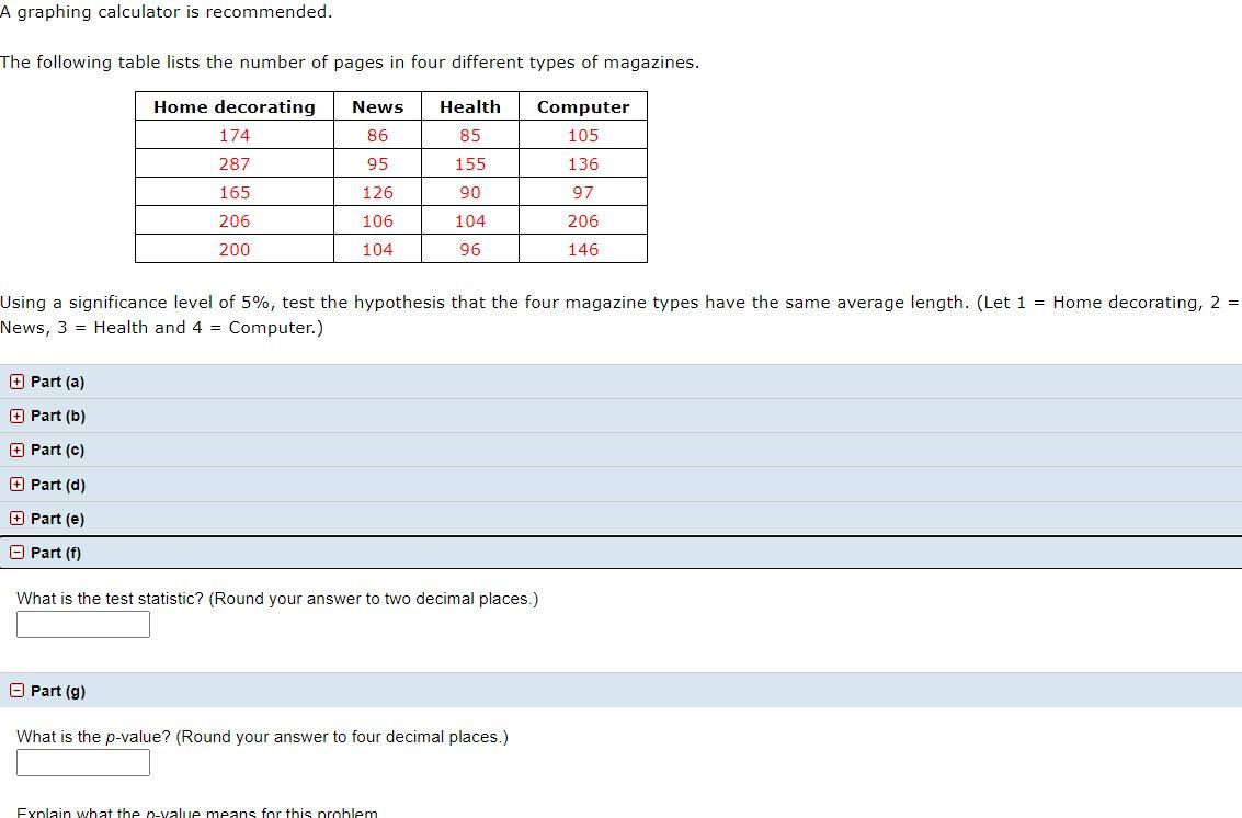 Solved A graphing calculator is recommended. The following | Chegg.com