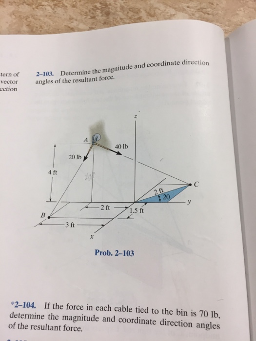 Solved Determine The Magnitude And Coordinate Direction