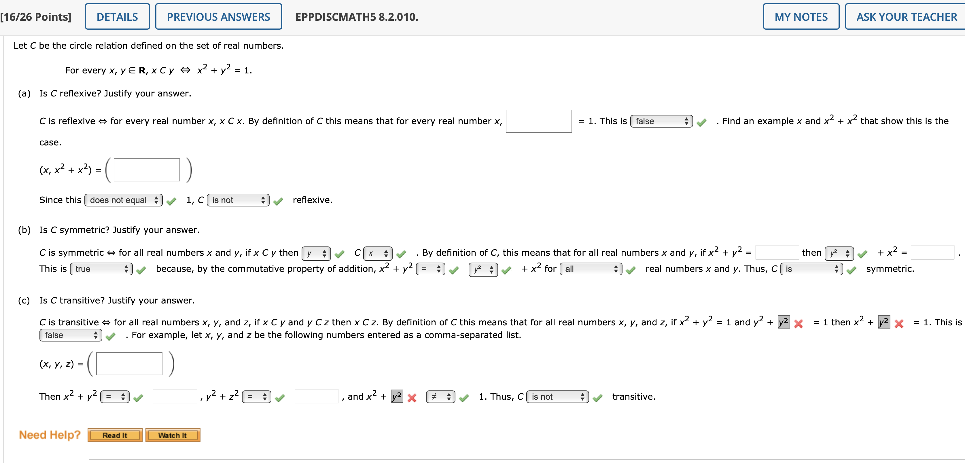 Solved 6/26 Points] EPPDISCMATH5 8.2.010. Let C be the | Chegg.com
