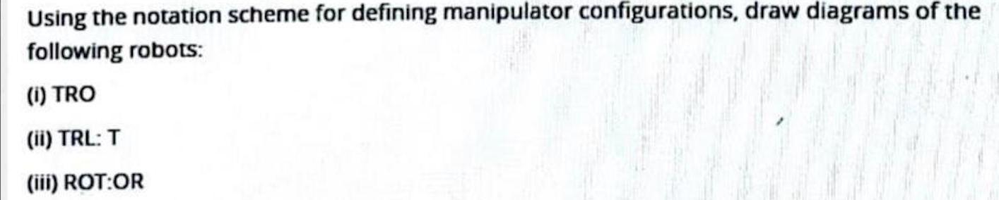 Solved Using the notation scheme for defining manipulator | Chegg.com
