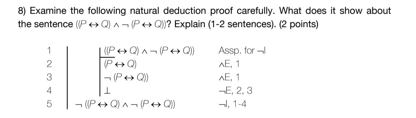 Solved 8) Examine the following natural deduction proof | Chegg.com