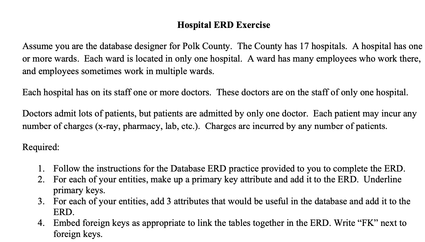 Solved Database Erd Practice Instructions For The 