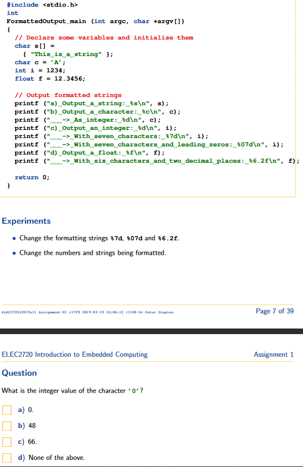 Solved #include int Formattedoutput main (int argc, char | Chegg.com