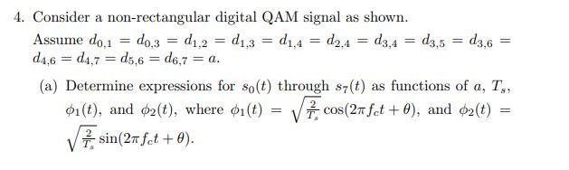 Solved 4. Consider a non-rectangular digital QAM signal as | Chegg.com