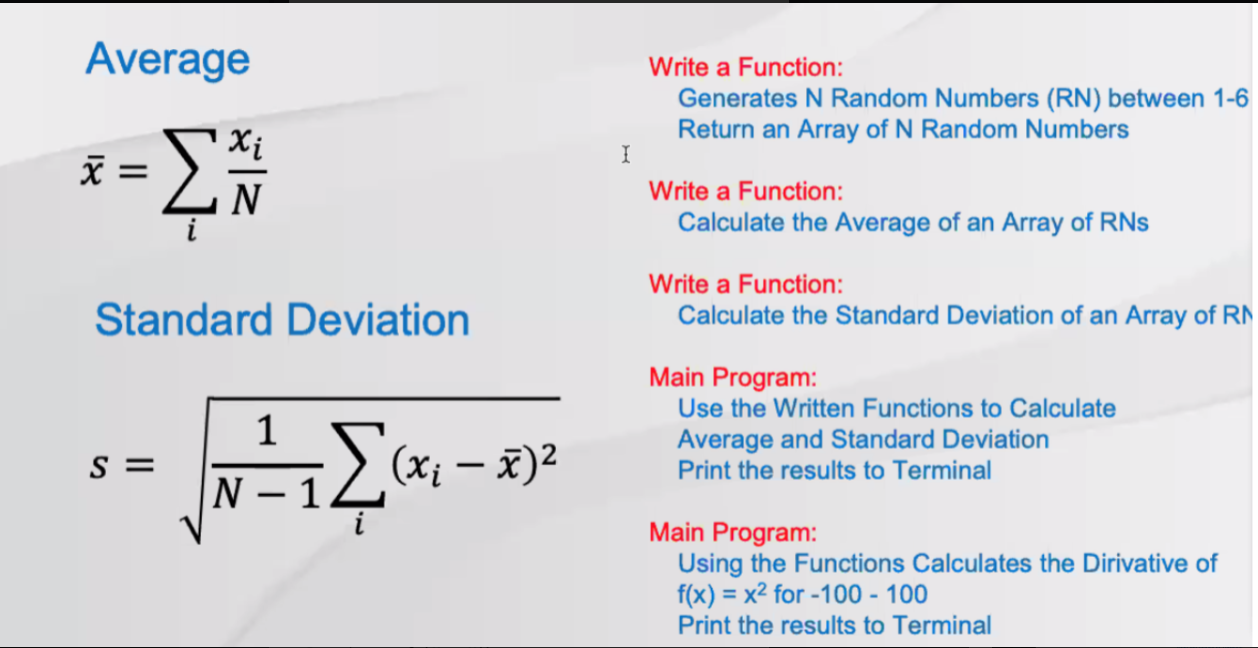 Solved Average Write a Function: Generates N Random Numbers | Chegg.com
