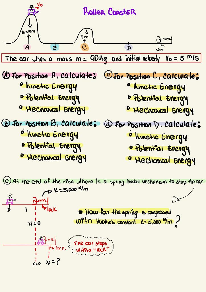 Solved Roller COASTER hi: 10m Pero Zimmy А Xizo The car has | Chegg.com