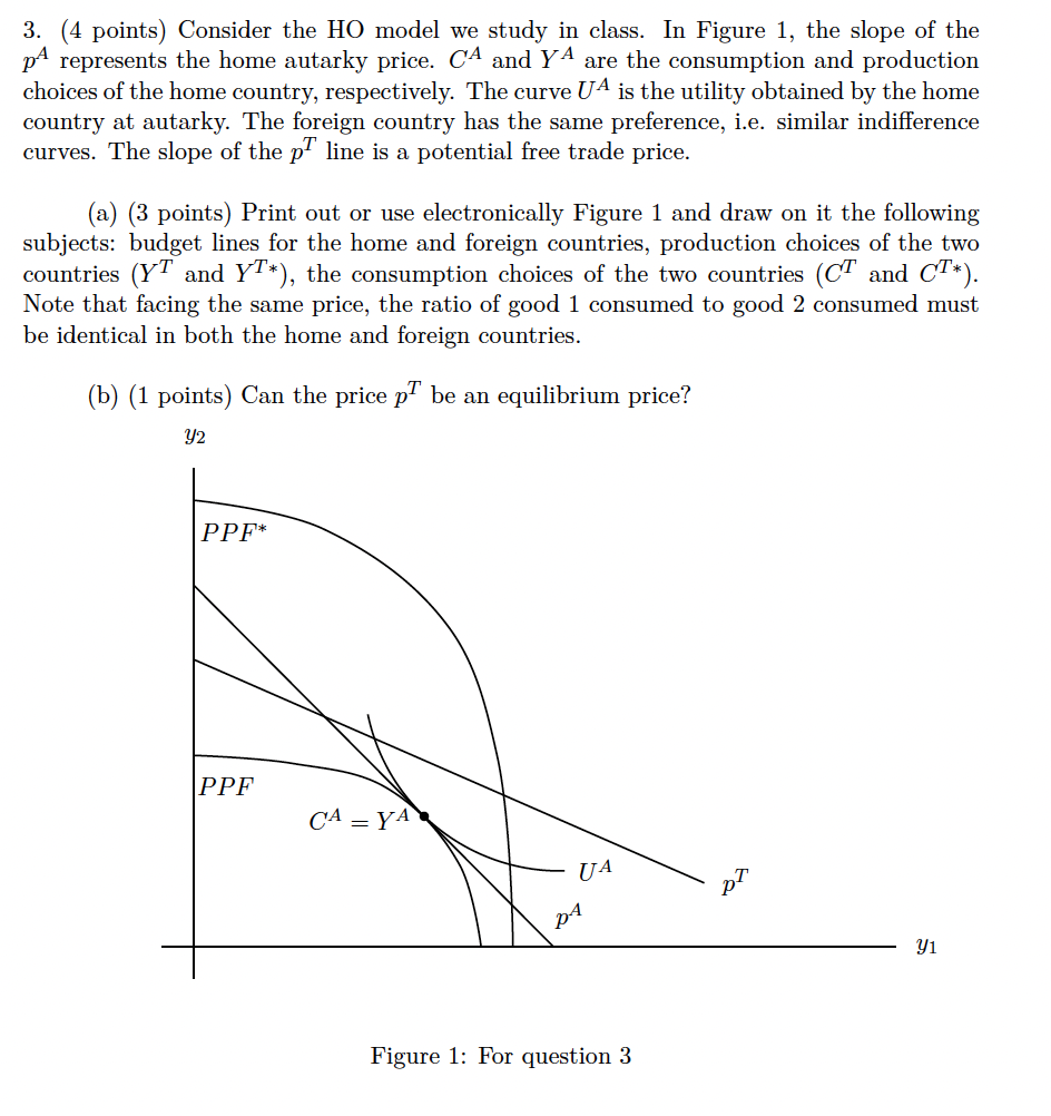 3. (4 points) Consider the HO model we study in | Chegg.com