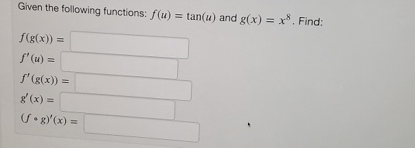 Solved + 1. Find: Given the following functions: f(u) = u512 | Chegg.com