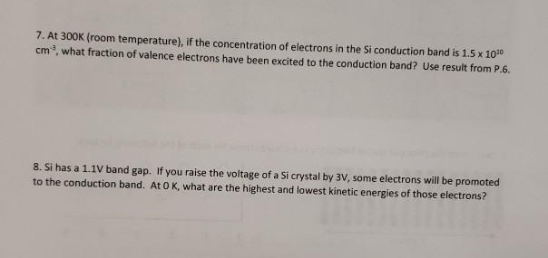 Solved 7. At 300K (room temperature), if the concentration | Chegg.com