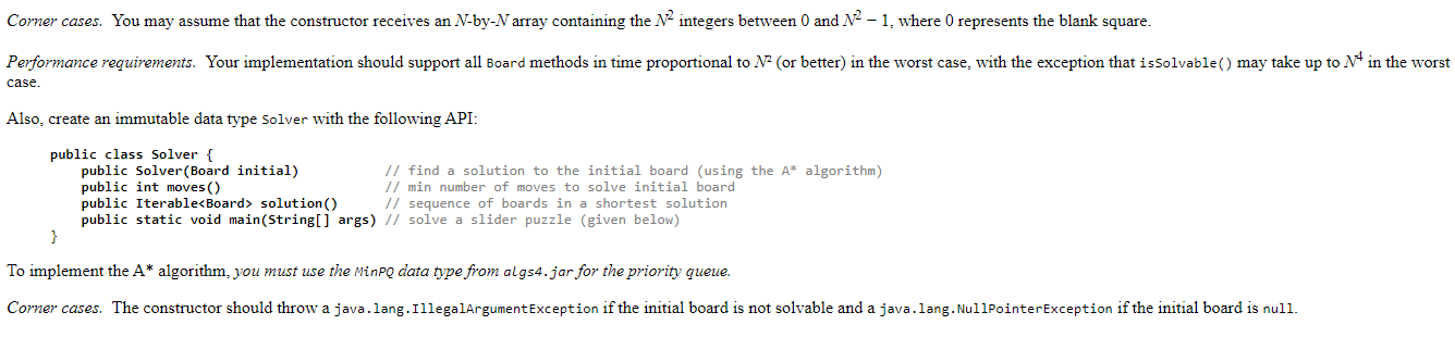 Solved COS 226 Programming Assignment 8 Puzzle Write a | Chegg.com