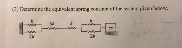 Solved (3) Determine the equivalent spring constant of the | Chegg.com
