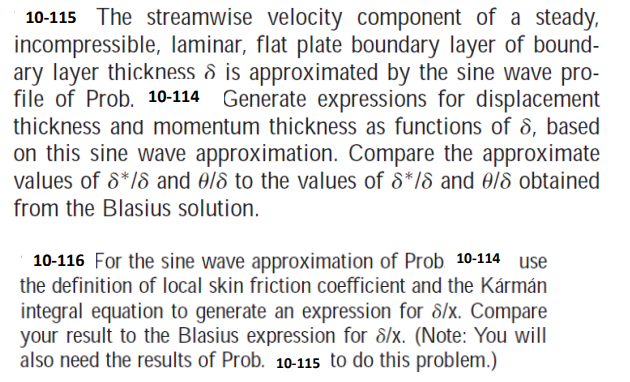 Solved 10-115 The streamwise velocity component of a steady, | Chegg.com