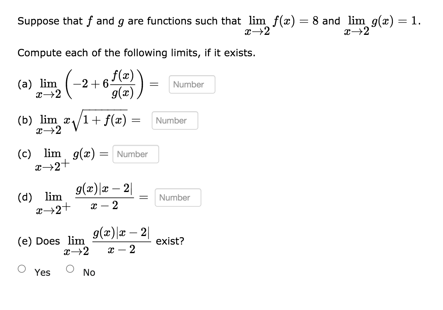 Solved Suppose that f and g are functions such that lim f(a) | Chegg.com