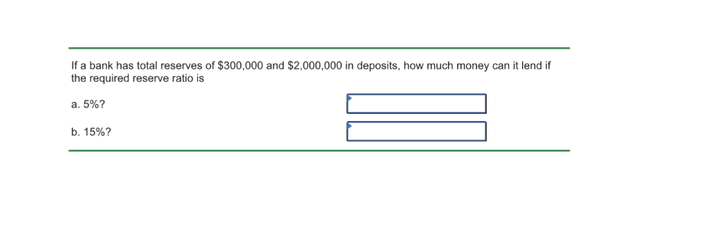 Solved If a bank has total reserves of $300,000 and | Chegg.com