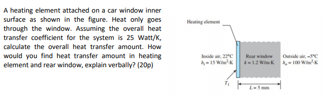 Solved Heating element A heating element attached on a car | Chegg.com