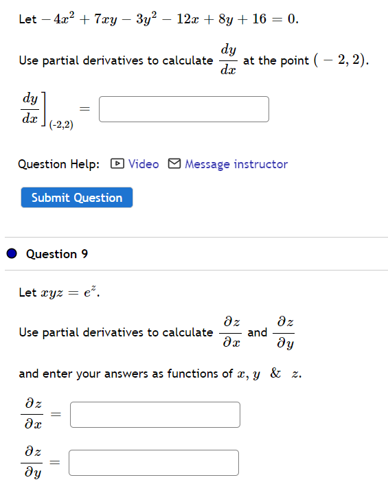 Solved Let −4x2+7xy−3y2−12x+8y+16=0. Use partial derivatives | Chegg.com