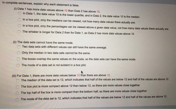 Solved Given the following box plots, answer the questions. | Chegg.com