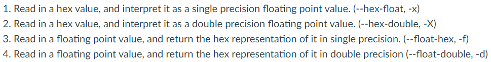 Solved 1. Read in a hex value, and interpret it as a single | Chegg.com