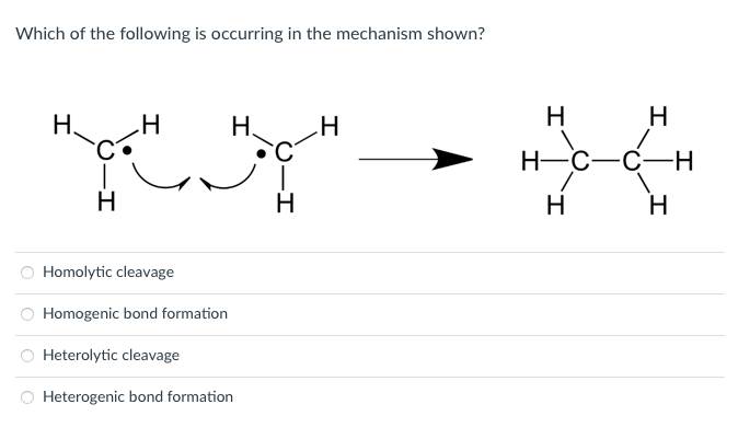 Solved Which of the following is occurring in the mechanism | Chegg.com