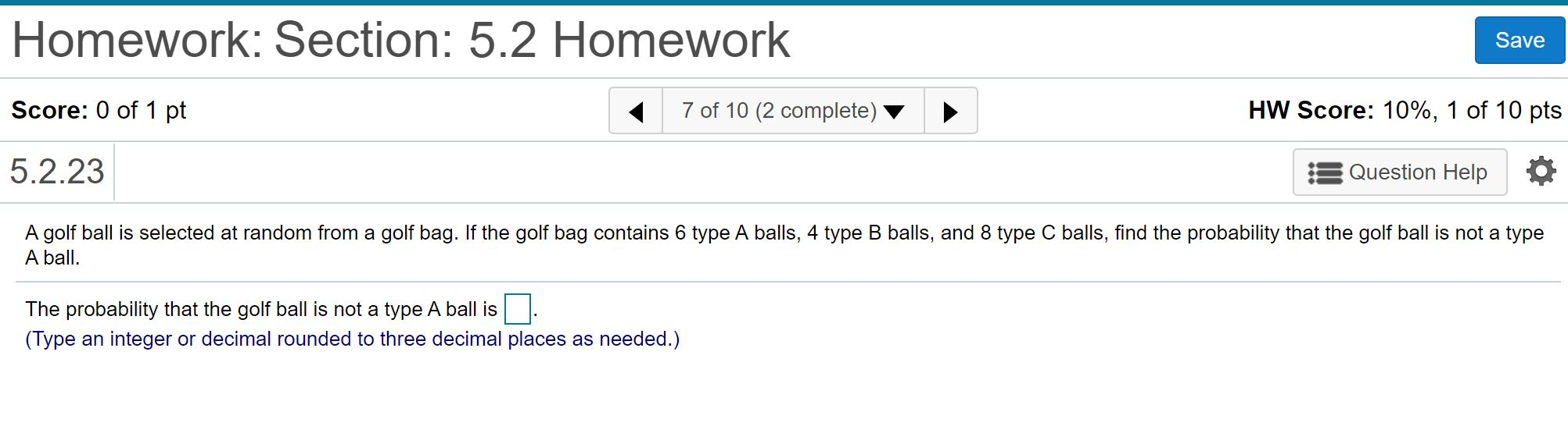 Solved Homework: Section: 5.2 Homework Save Score: 0 of 1 pt | Chegg.com