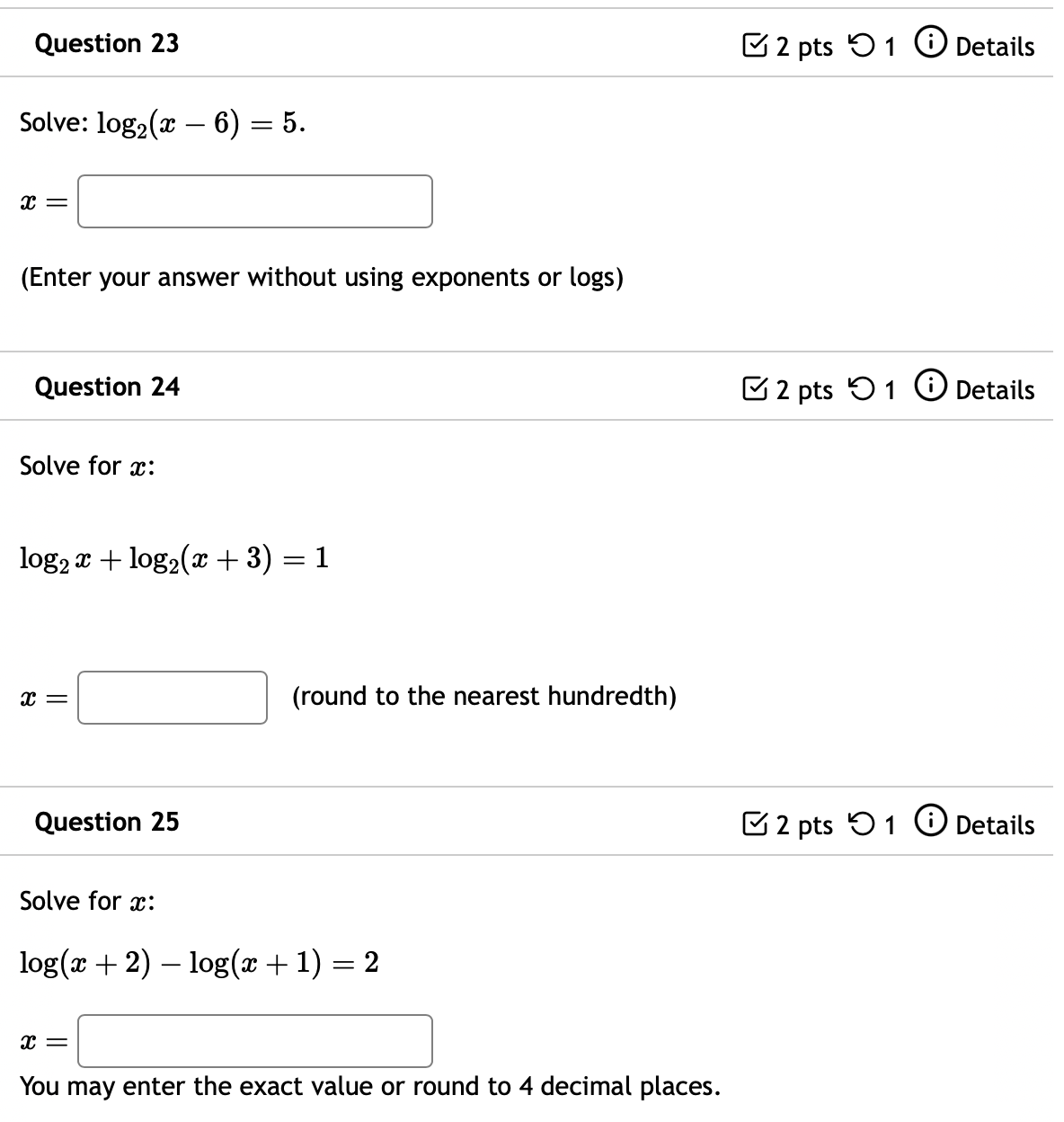 Solved Express each exponential equation in logarithmic | Chegg.com