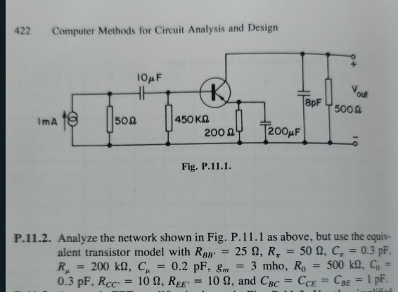 Solved 422 Computer Methods for Circuit Analysis and Design | Chegg.com