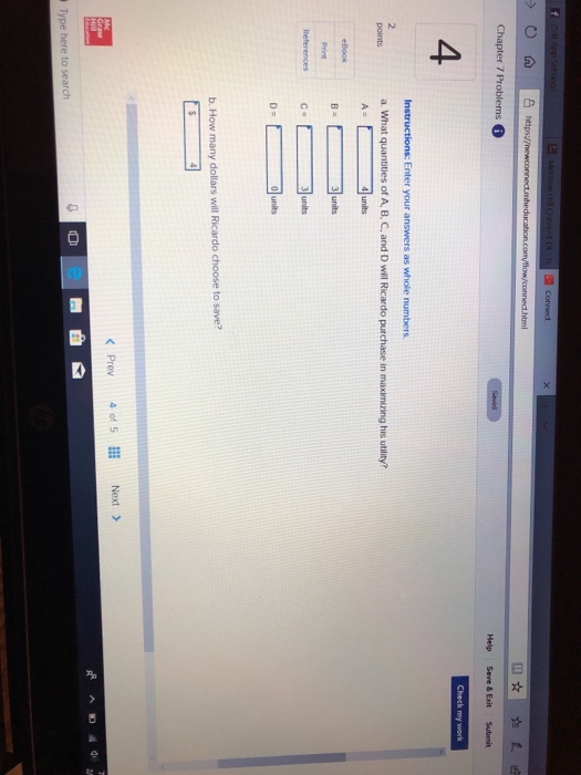 Solved Help Save &Exit Submit 4. various amounts of products | Chegg.com