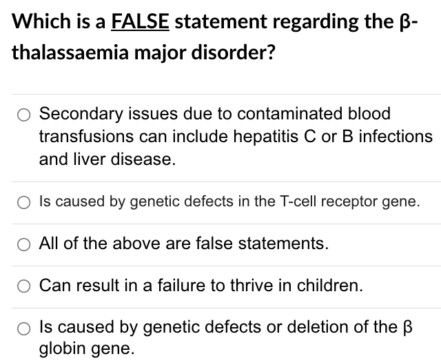 Solved Which is a FALSE statement regarding the β | Chegg.com