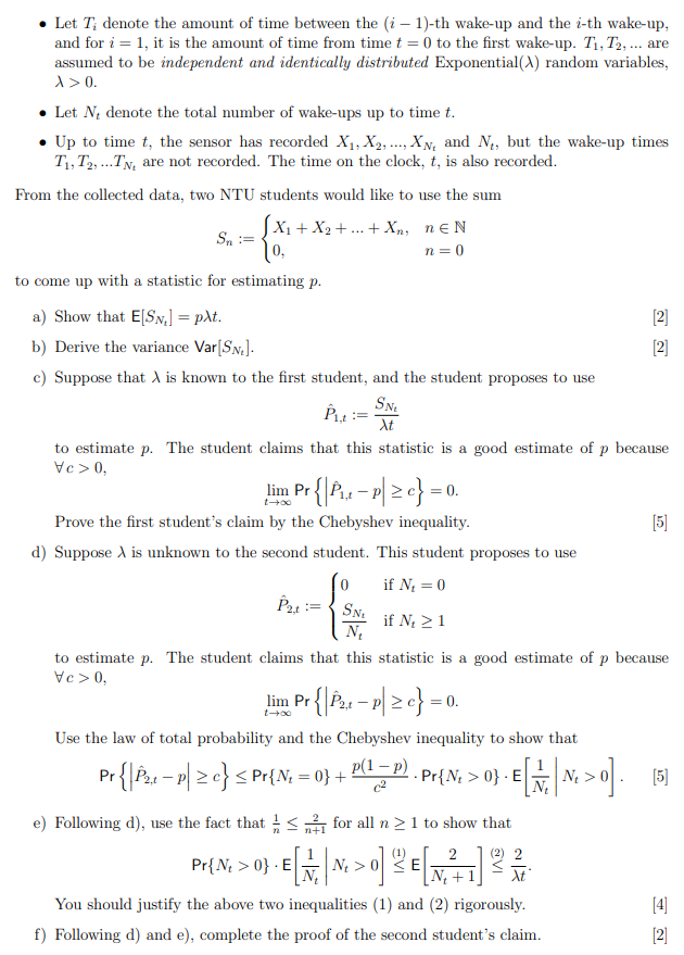 6. (Estimation) [20] A sensor collects data from the | Chegg.com