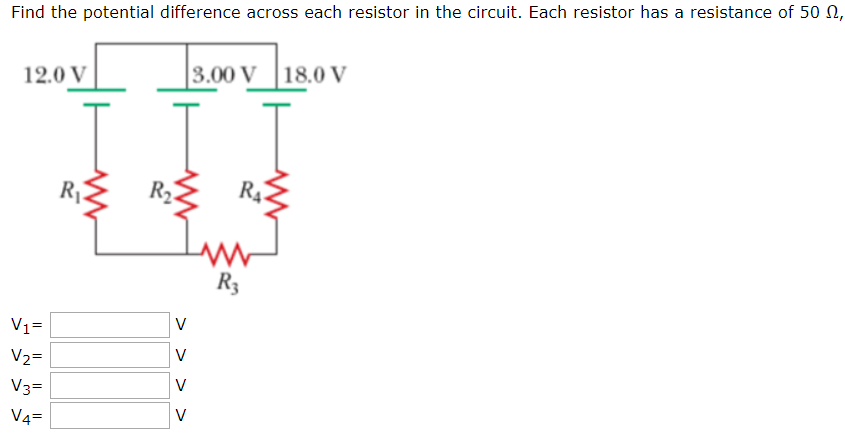 Solved Find the potential difference across each resistor in | Chegg.com