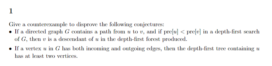 Solved Give a counterexample to disprove the following | Chegg.com
