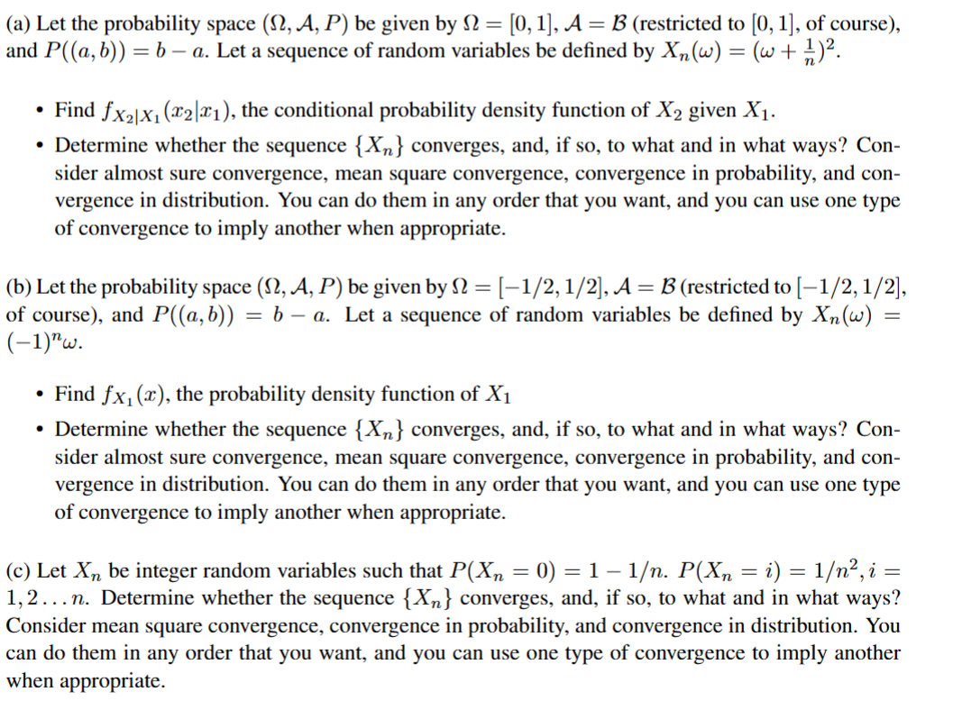Solved (a) ﻿Let the probability space (Ω,A,P) be ﻿given | Chegg.com
