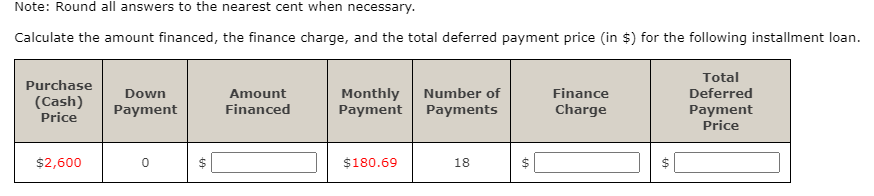 Solved Note: Round all answers to the nearest cent when | Chegg.com