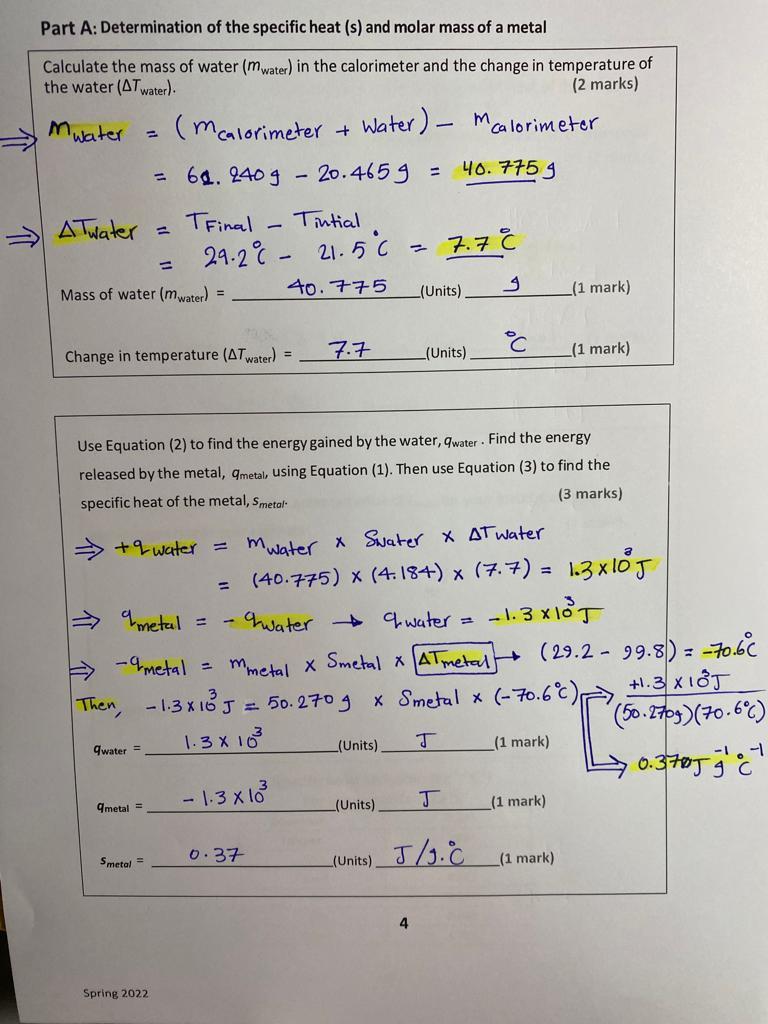 Solved Hello... I need your help with chemistry 1 lab: The | Chegg.com