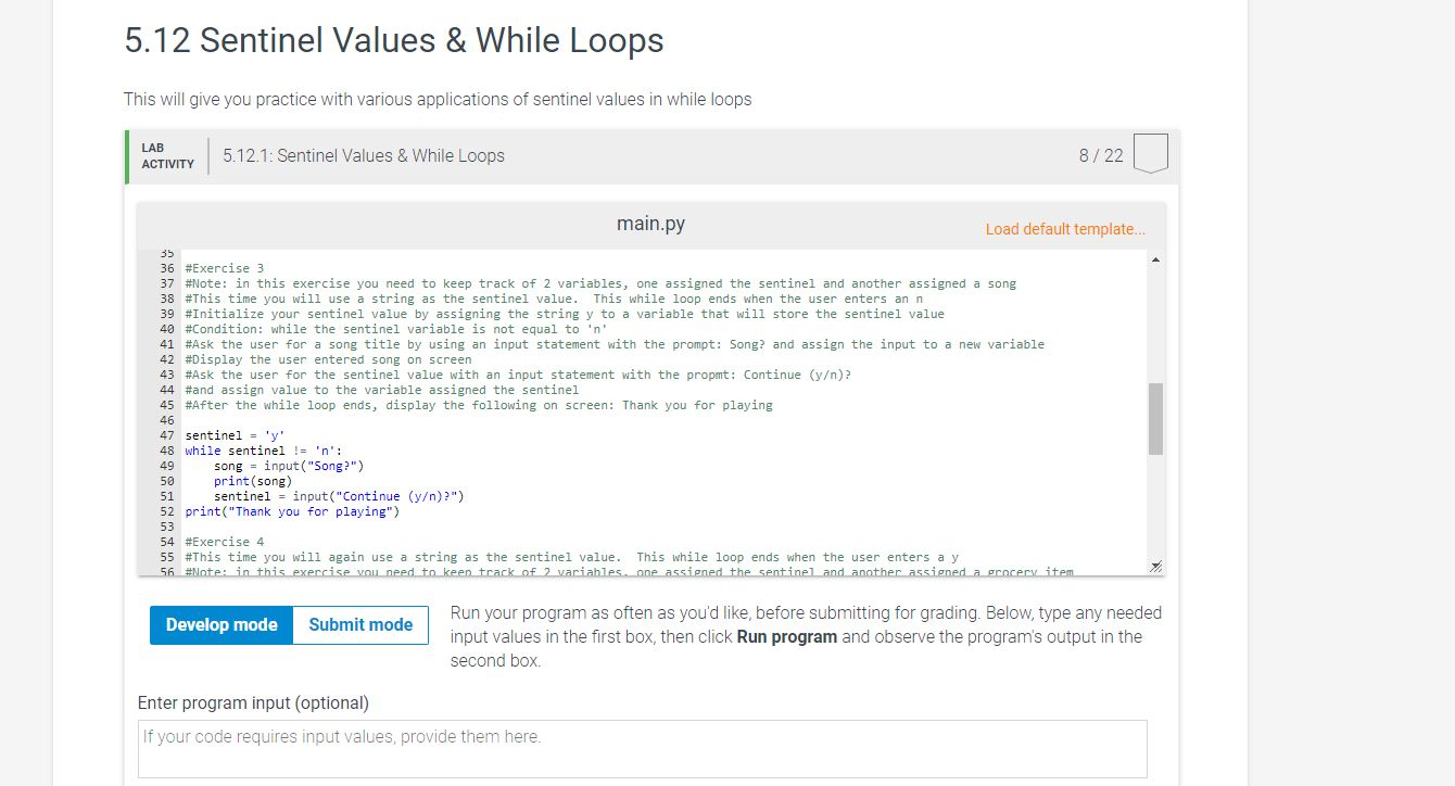 Solved Zylab Python Coding 5 12 Sentinel Values And