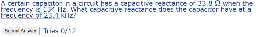 Solved A certain capacitor in a circuit has a capacitive | Chegg.com