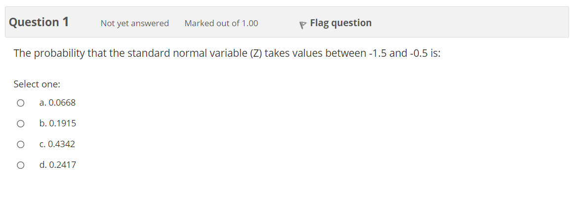 Solved Question 1 Not yet answered Marked out of 1.00 p Flag | Chegg.com