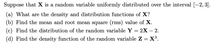 Solved Suppose that X is a random variable uniformly | Chegg.com