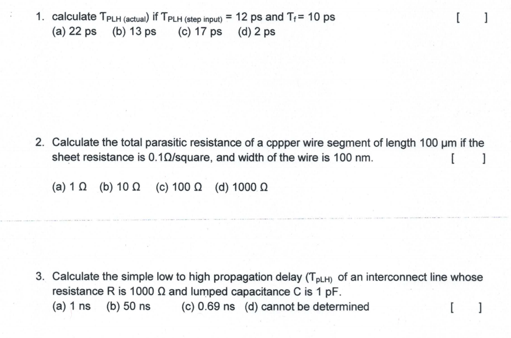 Solved 1. calculate TPLH (actual) if TPLH (step input) = 12 | Chegg.com