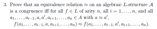 Solved 3. Prove that an equivalence relation ≈ on an | Chegg.com