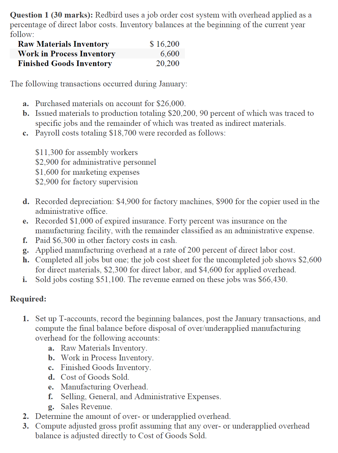 Solved Please show1. ﻿Journal entry per transaction2. | Chegg.com