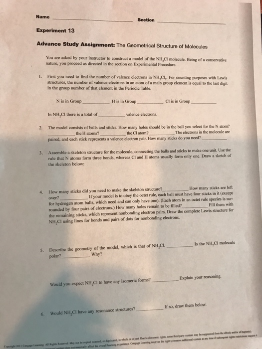 Solved Experiment 13 Advance study Assignment The | Chegg.com