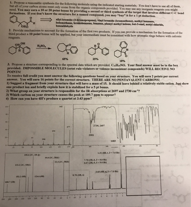 Solved 1. Propose a reasonable synthesis for the following | Chegg.com