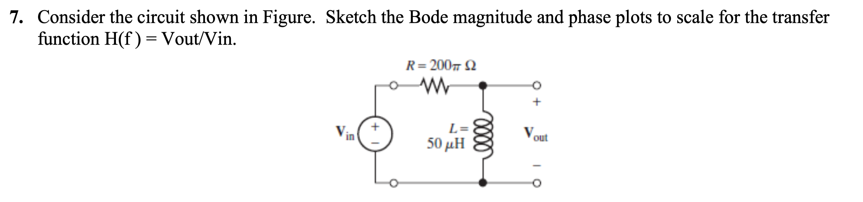 Solved Consider the circuit shown in Figure. Sketch the Bode | Chegg.com