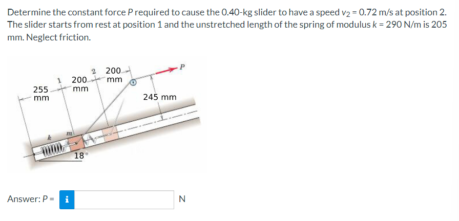 Solved Determine the constant force P required to cause the | Chegg.com