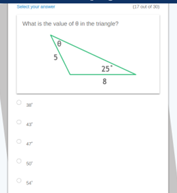 Solved What is the value of θ in the triangle? 35∘ 422 4र | Chegg.com