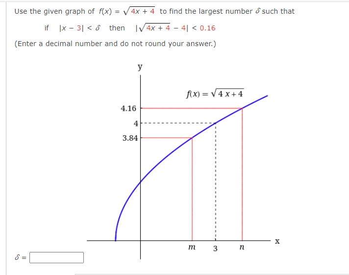 Solved Use the given graph of f(x)=4x+4 to find the largest | Chegg.com