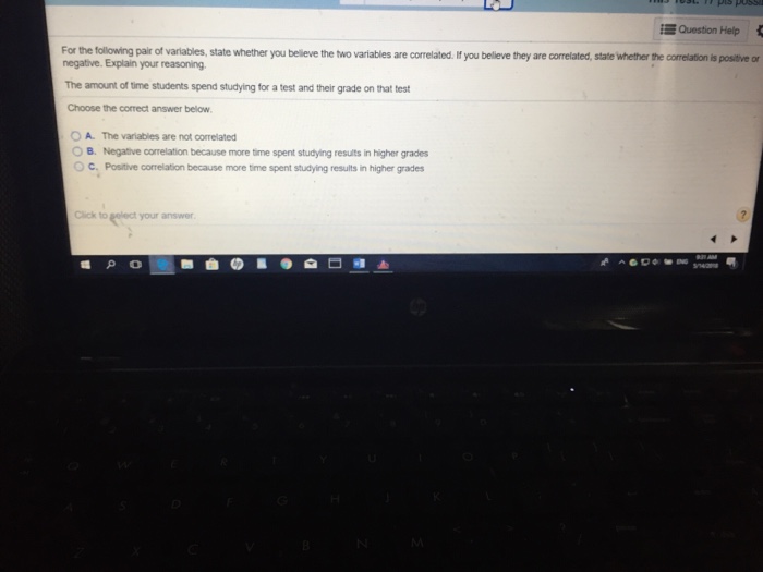 Solved Question Help For the following pair of variables, | Chegg.com